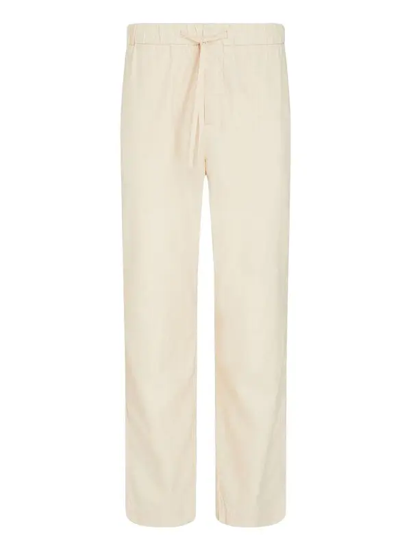 Frescobol Carioca Oscar Herringbone Linen-cotton Blend Drawstring Pants - Cream