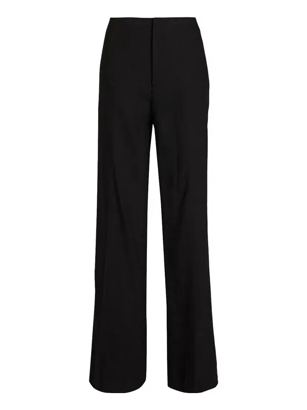 FRAME Linen-blend Wide-leg Pants - Black