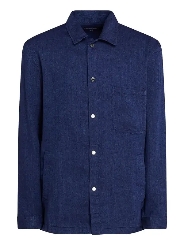 Frescobol Carioca Diego Linen And Cotton-blend Overshirt - Midnight Blue