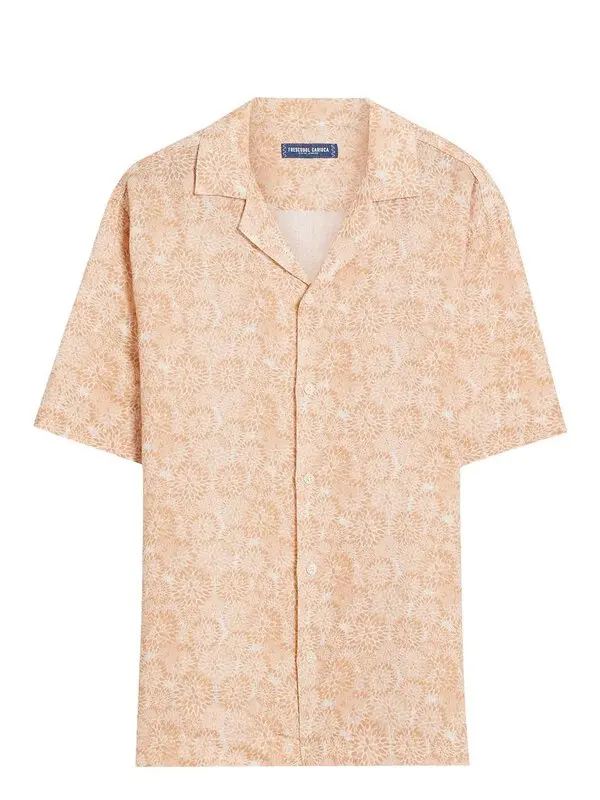 Frescobol Carioca Roberto Printed Linen Shirt - Peach