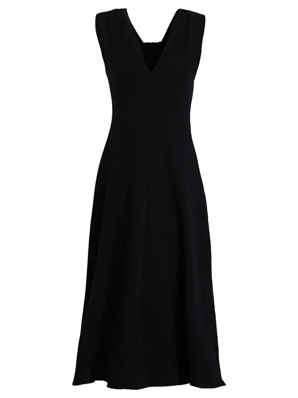 Vince Twisted Wool-blend Midi Dress - Black
