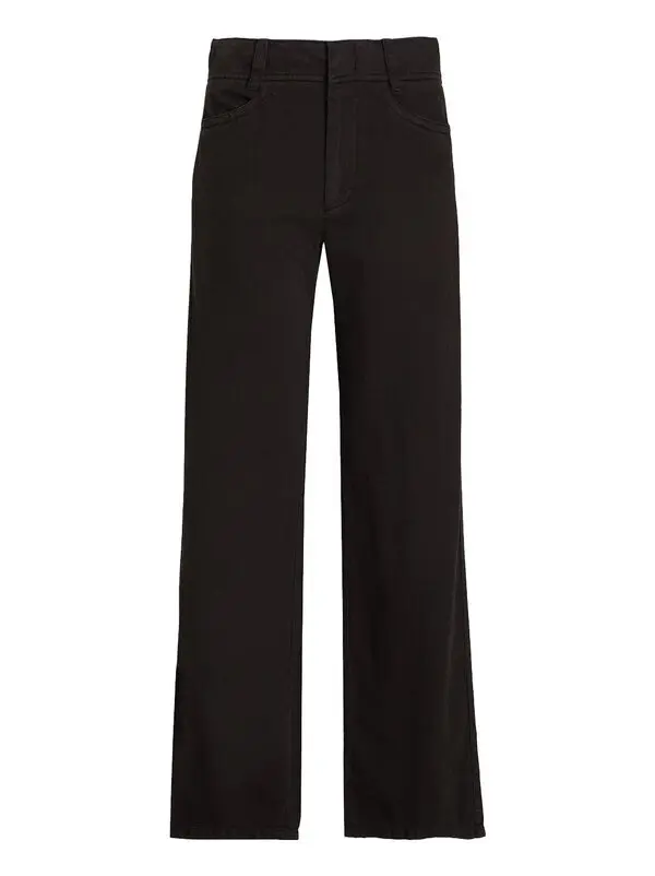 Vince Cotton, Lyocell, And Linen-blend Gabardine Straight-leg Pants - Black