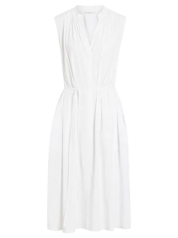 Vince Linen-blend Midi Dress - White
