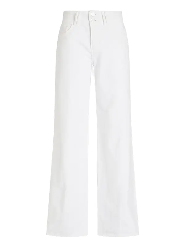 FRAME Triple Binding High-rise Wide-leg Jeans - White