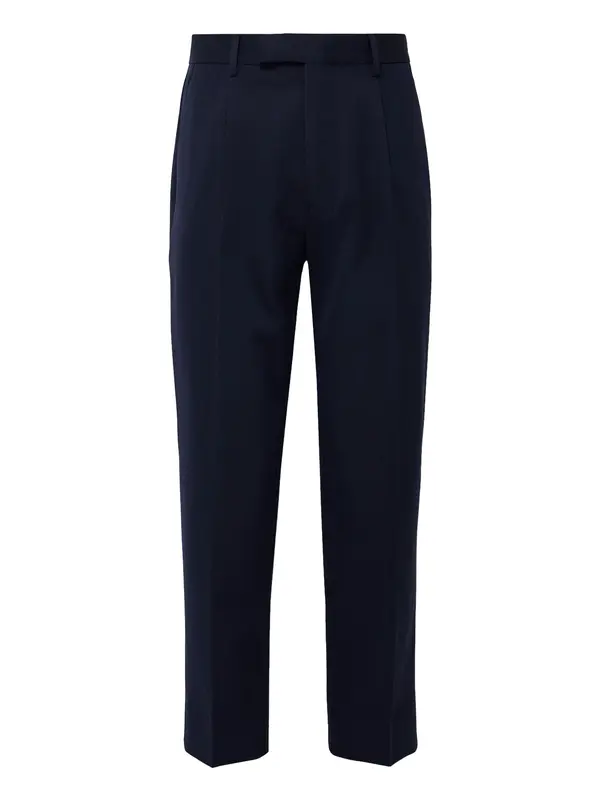 Zegna Slim-fit Pleated Trousers - Blue
