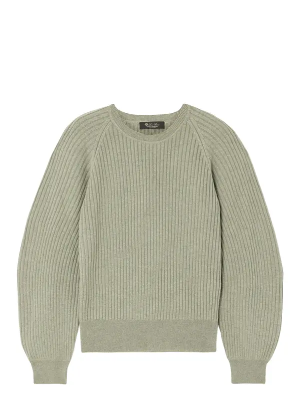 Loro Piana Ribbed Cashmere Sweater - Green