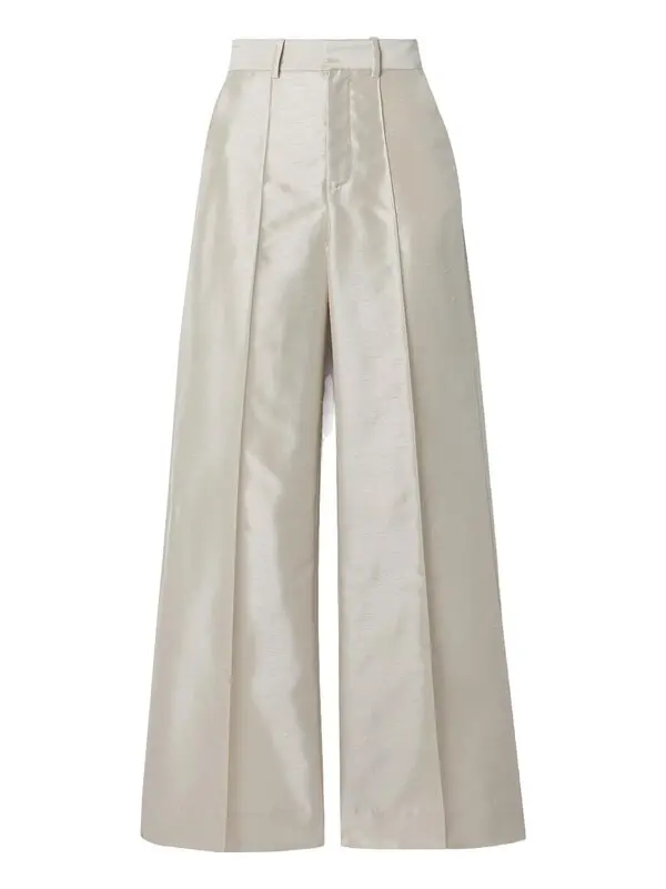 Rosie Assoulin Dupioni Flared Trousers - Neutrals