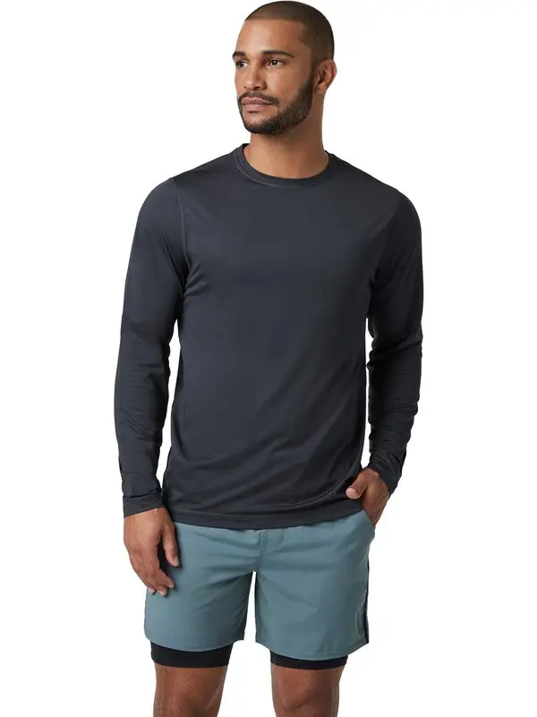 Vuori Long Sleeve Performance Tee - Black Heather