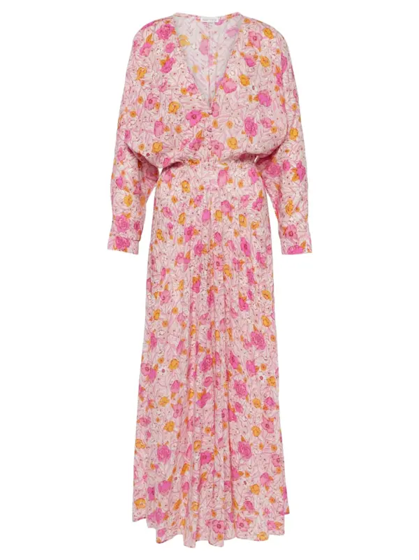 Poupette St Barth Ilona Floral Wrap Maxi Dress - Pink