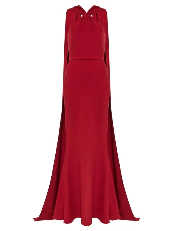 Safiyaa Lilien Halterneck Gown - Red