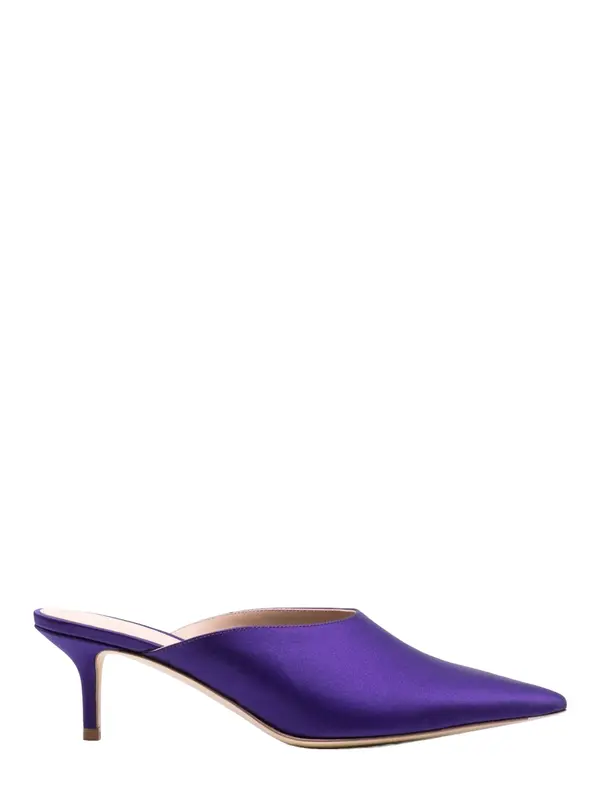SCAROSSO Laura 60mm Satin Mules - Purple