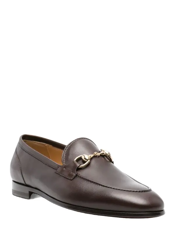 SCAROSSO Alessandra Leather Loafers - Brown
