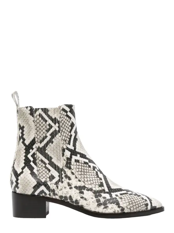 SCAROSSO Olivia 40mm Snakeskin Boots - Neutrals