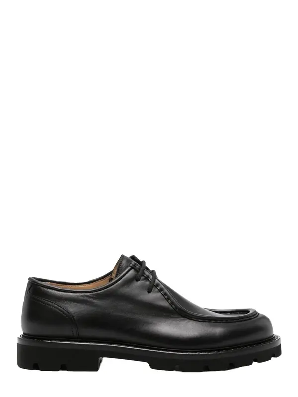 SCAROSSO Damiano Leather Derby Shoes - Black