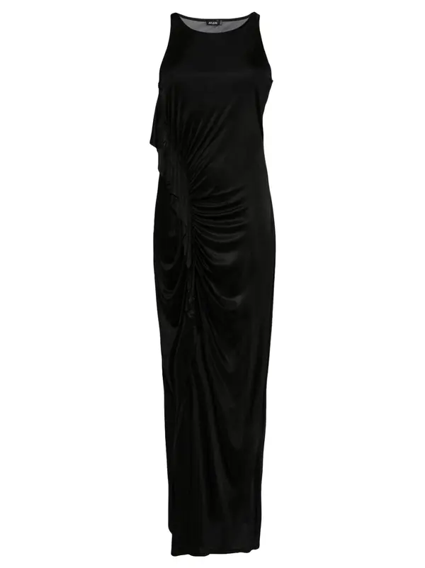 Atlein Single-sleeve Ruched Gown - Black