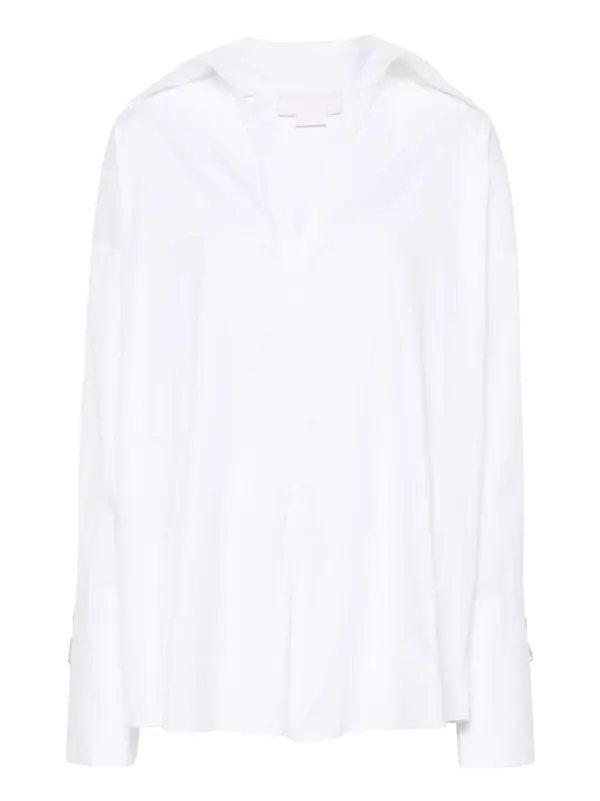 GENNY Crystal-embellished Poplin Blouse - White