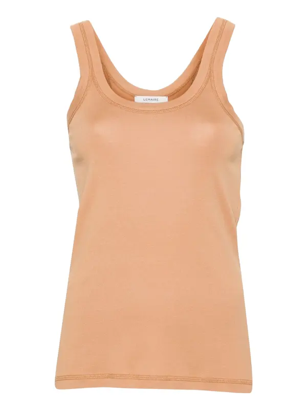 LEMAIRE Ribbed Cotton Tank Top - Brown