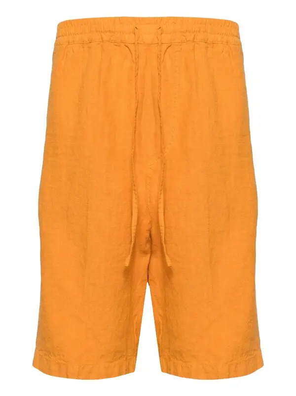 120% Lino Linen Bermuda Shorts - Orange