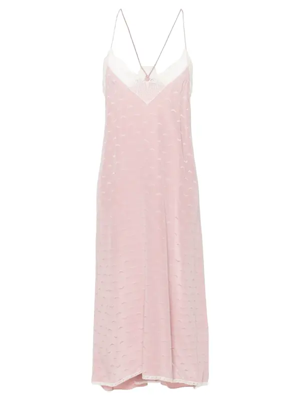 Zadig&Voltaire Risty Wings-jacquard Midi Dress - Pink
