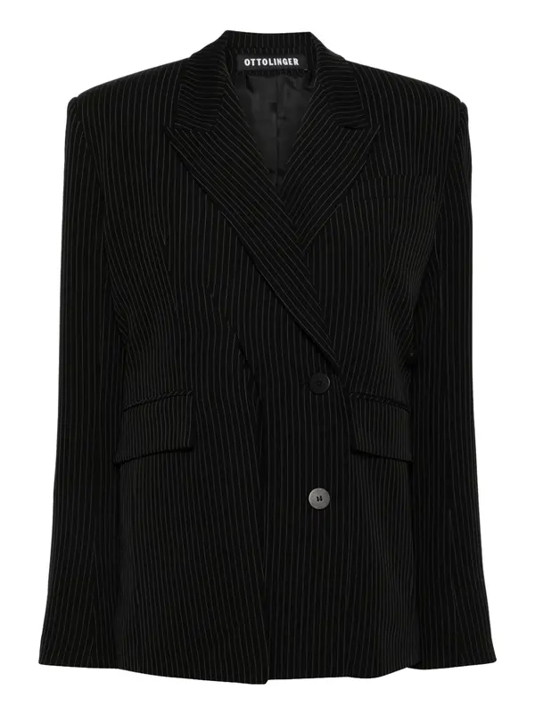 Ottolinger Signature Split Pinstripe Blazer - Black