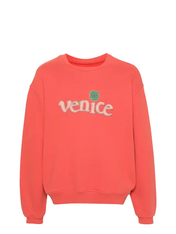 ERL Venice-patch Cotton Sweatshirt - Red
