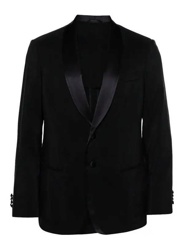 Giorgio Armani Crease-effect Single-breasted Blazer - Blue