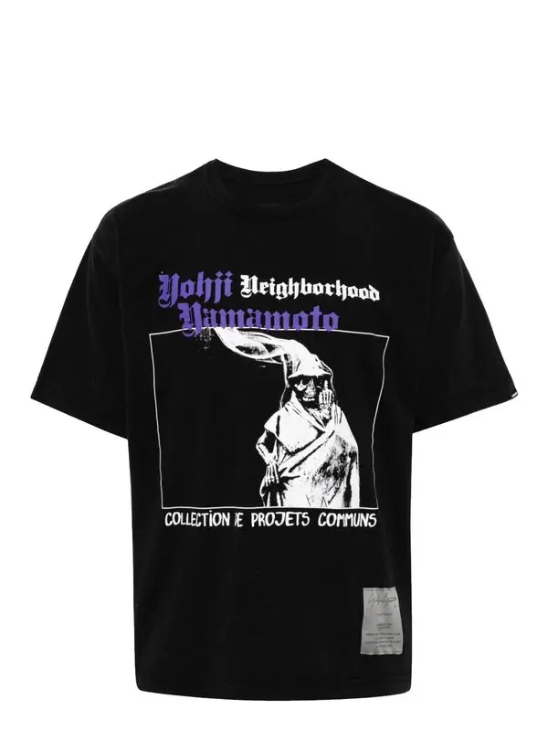 Yohji Yamamoto X Neighborhood Graphic-print Cotton T-shirt - Black
