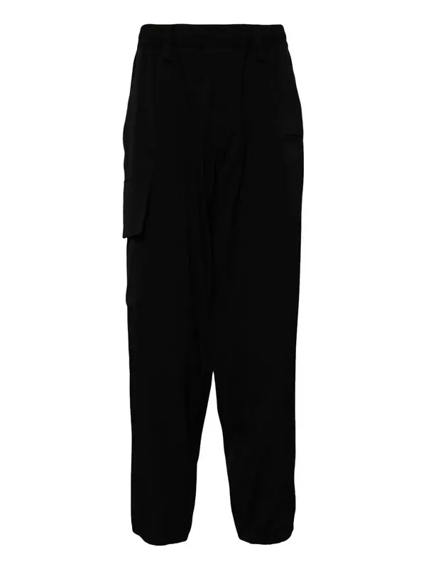 Yohji Yamamoto Tapered Wool Trousers - Black