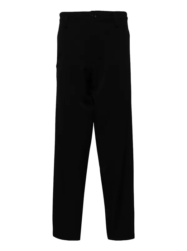 Yohji Yamamoto Tapered Wool Trousers - Black