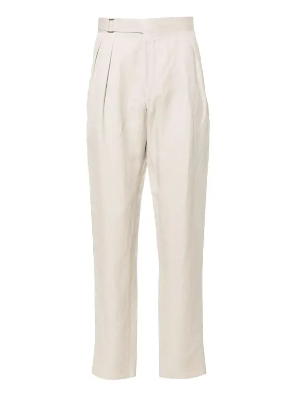 Canali Mid-rise Tapered Trousers - Brown