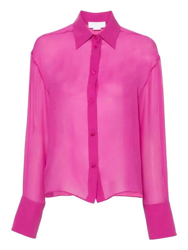 GENNY Long-sleeve Silk Shirt - Pink