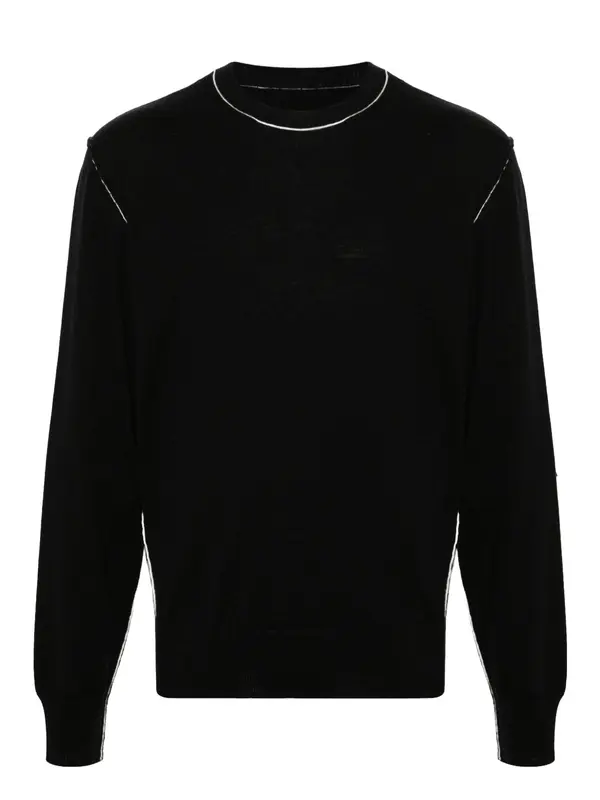 MAISON MARGIELA Contrasting-trim Jumper - Black