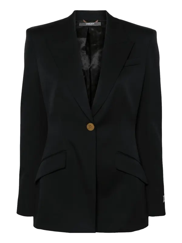 Versace Medusa-button Single-breasted Blazer - Black