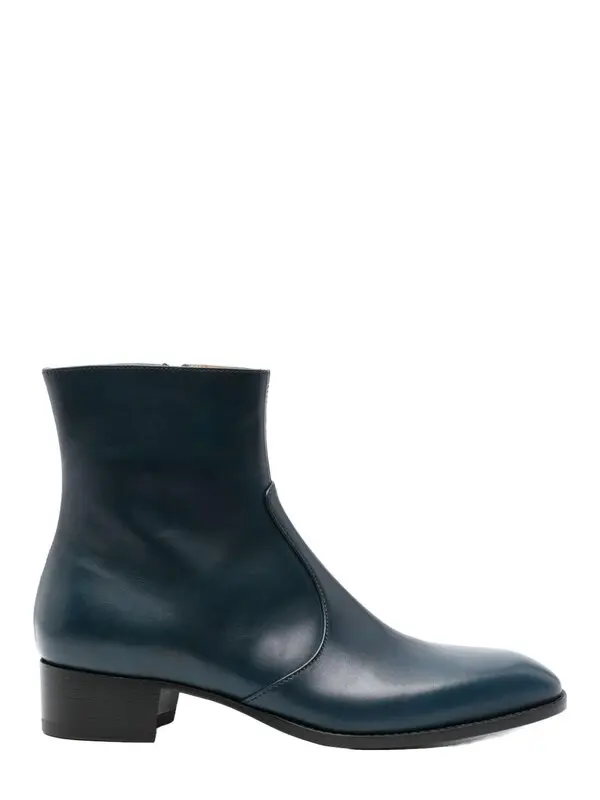 SCAROSSO Warren Leather Chelsea Boots - Blue