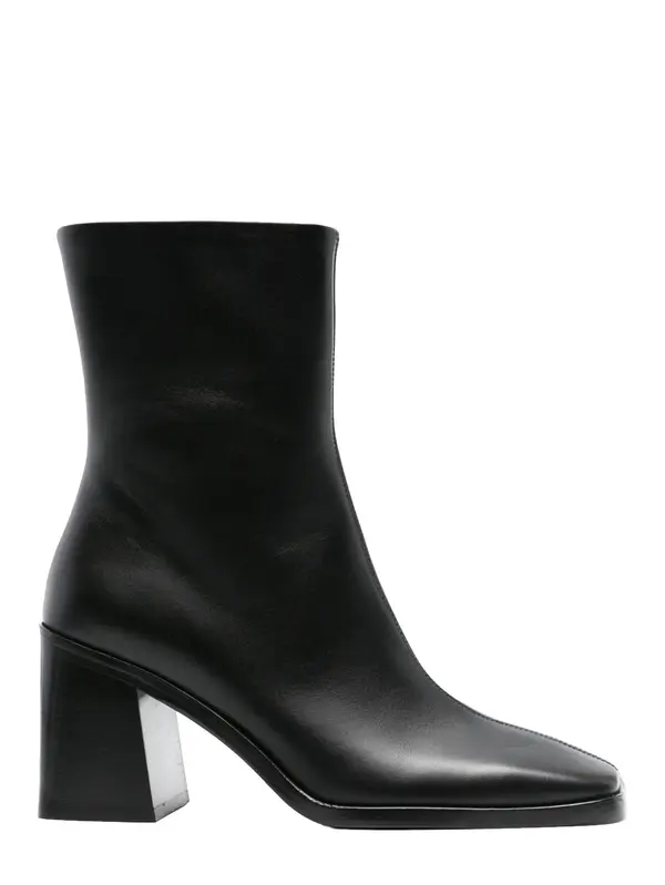 SCAROSSO Tara Leather Ankle Boots - Black