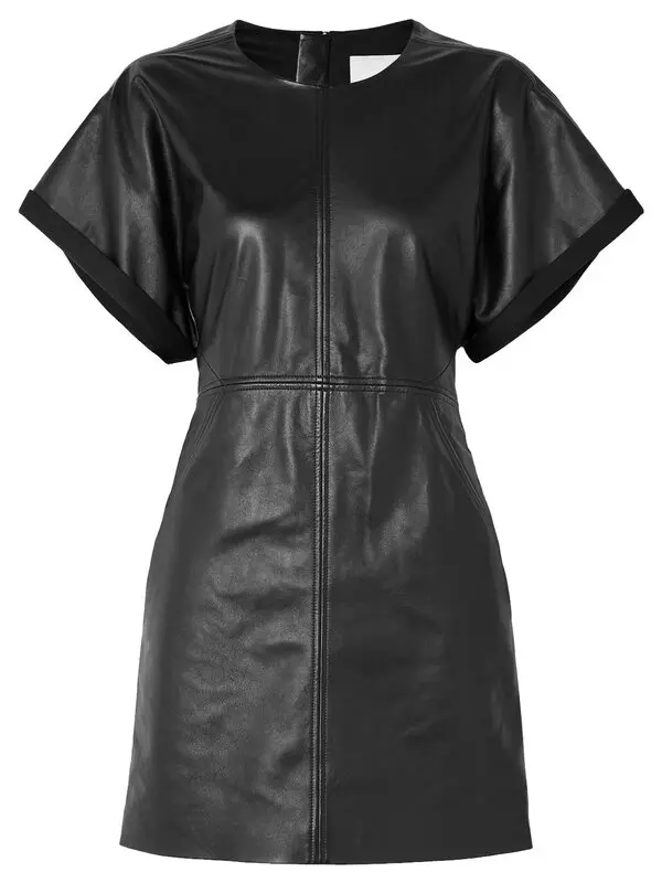 Isabel Marant Faustilia Leather Mini Dress - Black