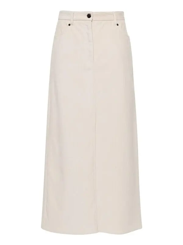 Brunello Cucinelli Corduroy Maxi Skirt - Neutrals