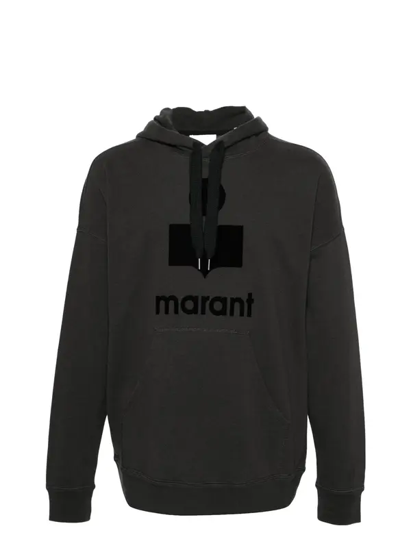 MARANT Miley Flocked-logo Hoodie - Grey