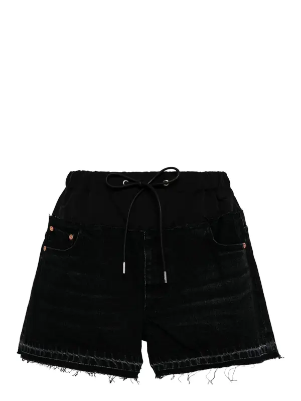 Sacai Drawstring-waist Denim Shorts - Blue