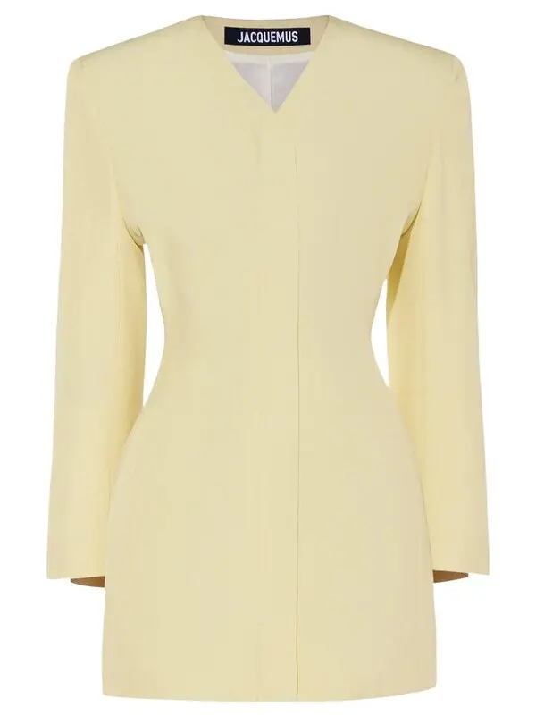 Jacquemus La Robe Cubo Mini Dress - Pale Yellow