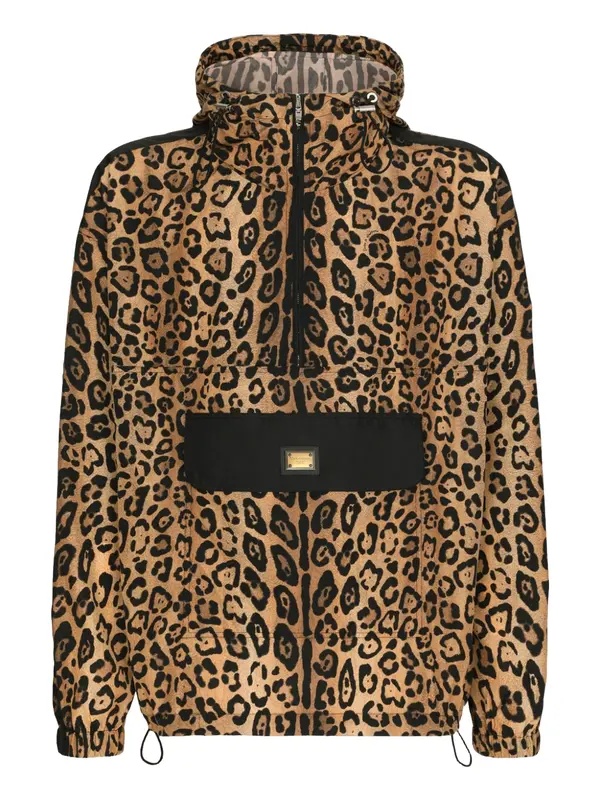 Dolce & Gabbana Leopard-print Hooded Jacket - Brown