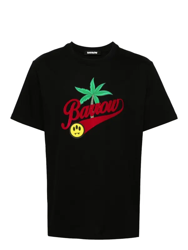 BARROW Palm Tree Printed T-shirt - Black