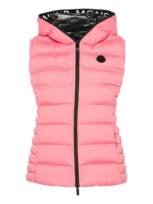 Moncler Logo-appliqué Padded Gilet - Pink