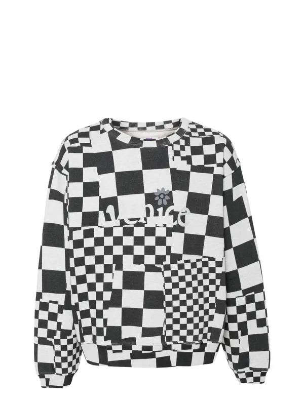 ERL Logo-print Checked Sweatshirt - Black