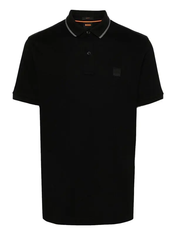 BOSS Logo-appliqué Polo Shirt - Black