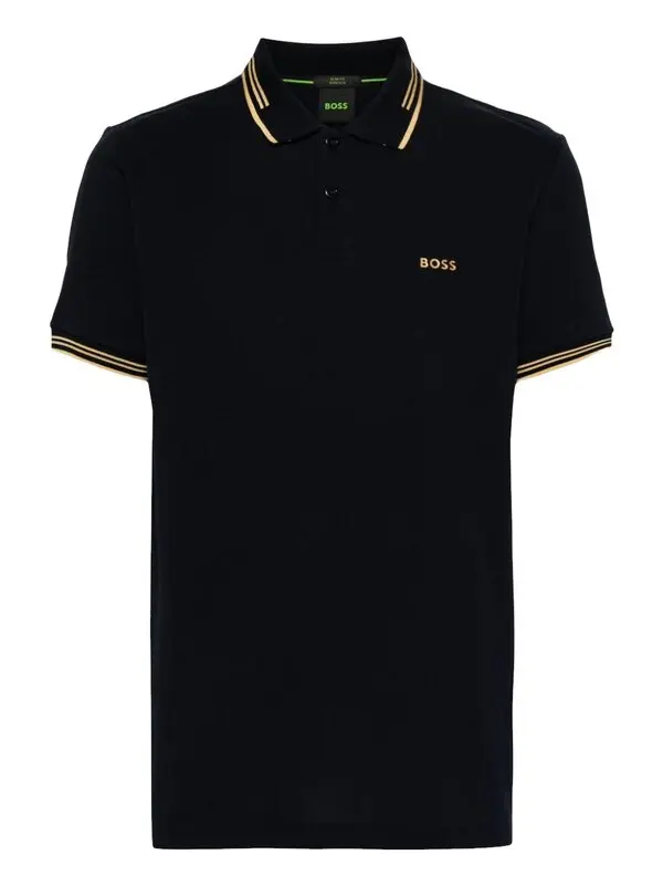 BOSS Logo-print Polo Shirt - Blue