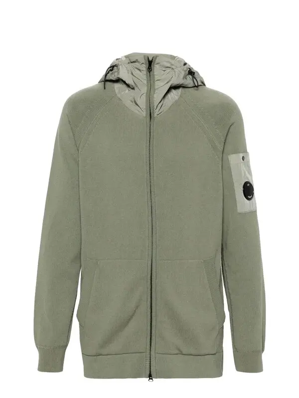 C.P. COMPANY Lens-detail Zip-up Hoodie - Green