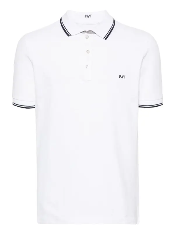 FAY Embroidered-logo Polo Shirt - White
