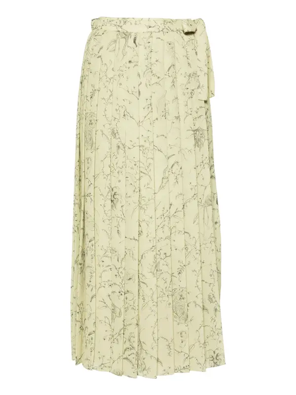 Fabiana Filippi Graphic-print Pleated Midi Skirt - Green