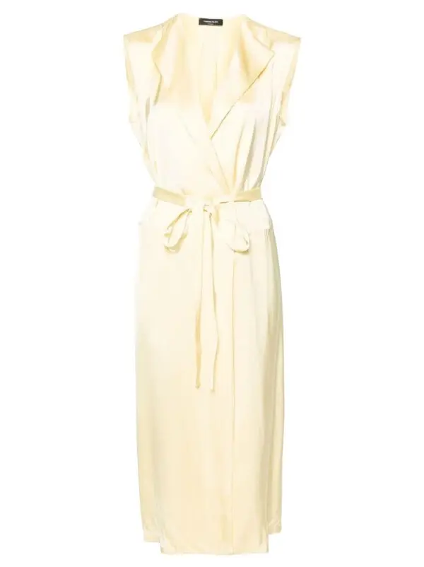 Fabiana Filippi Belted Satin Shirtdress - Yellow